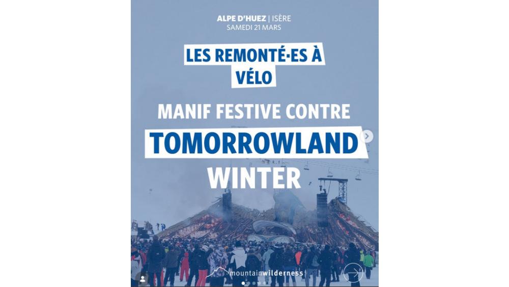 Manifestation festive à vélo contre Tomorrowland Winter